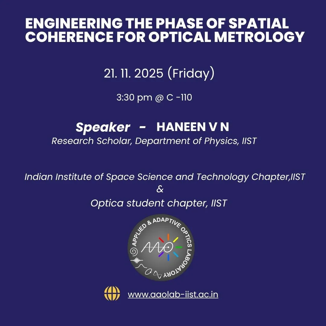Seminar On Engineering The Phase Of Spatial Coherence For Optical